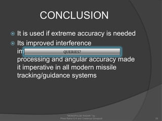 Monopulse Radar | PPTX