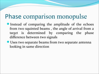 Monopulse tracking radar | PPT