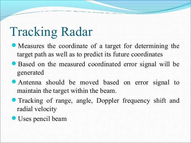 Monopulse tracking radar