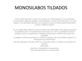 Monosilabos tildados | PPTX