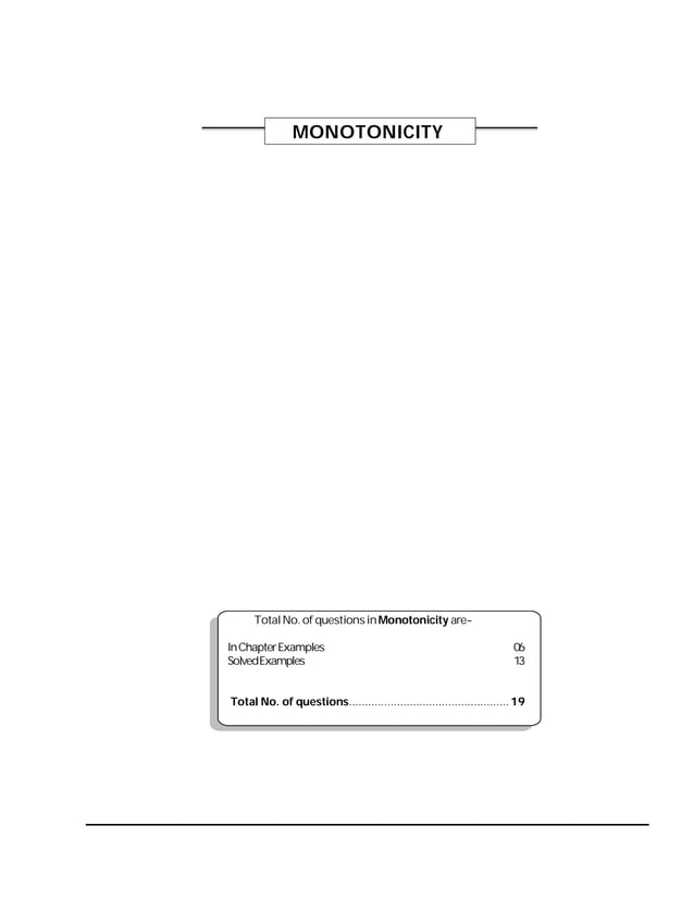 Monotonicity Thoery And Solved And Execise Module 4 Pdf