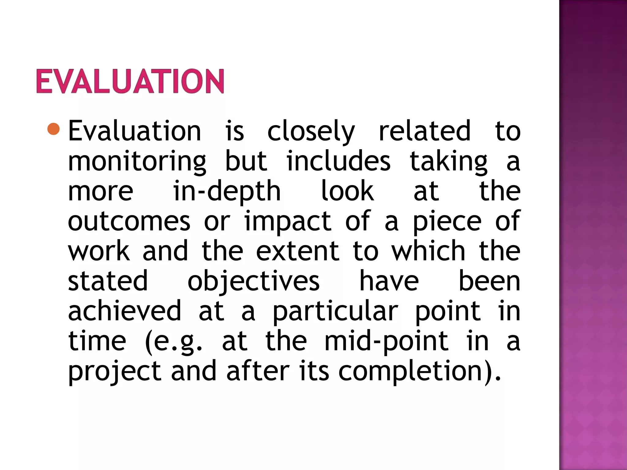 Monotoring and evaluation principles and theories | PPT