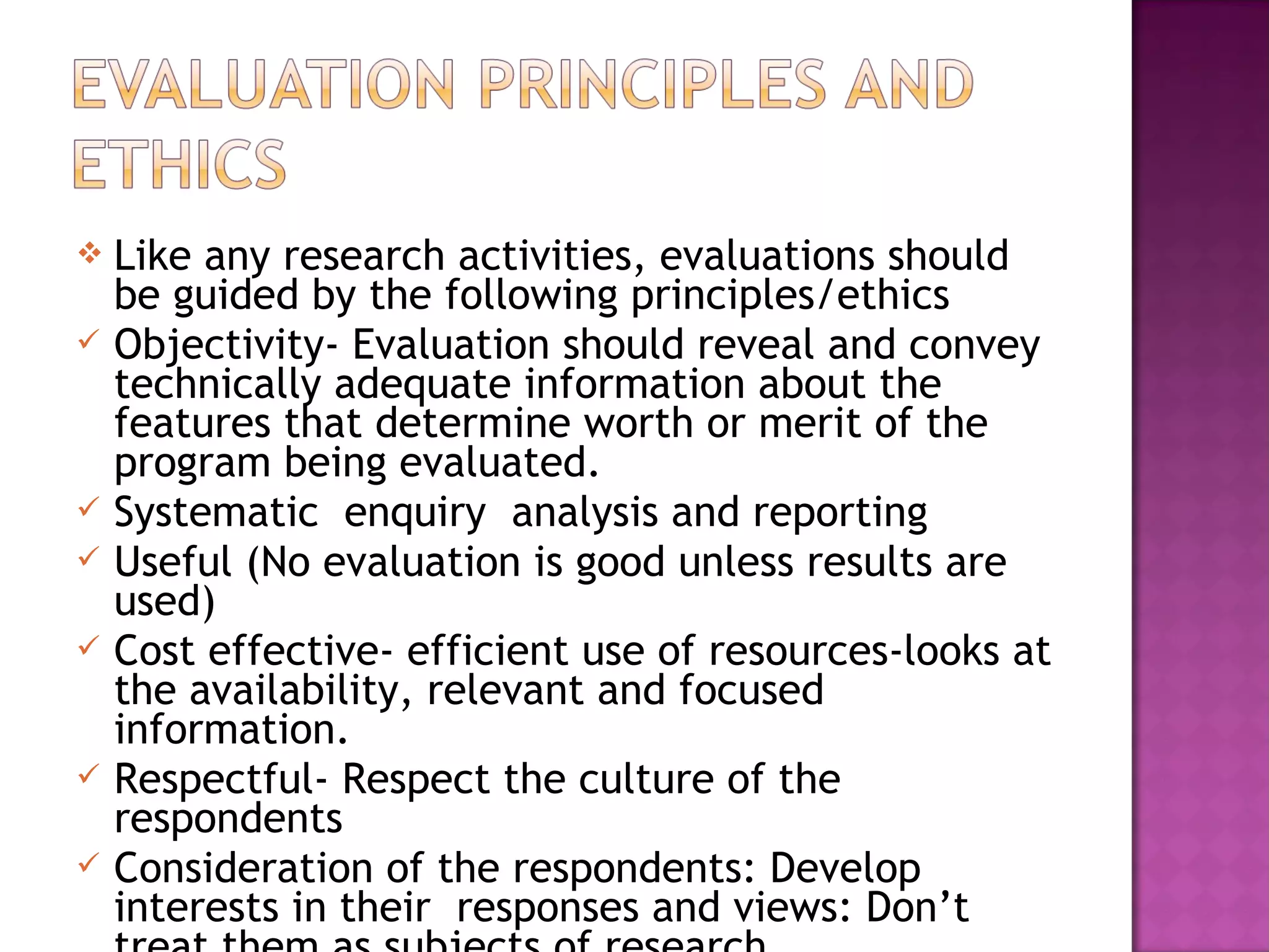Monotoring and evaluation principles and theories | PPT