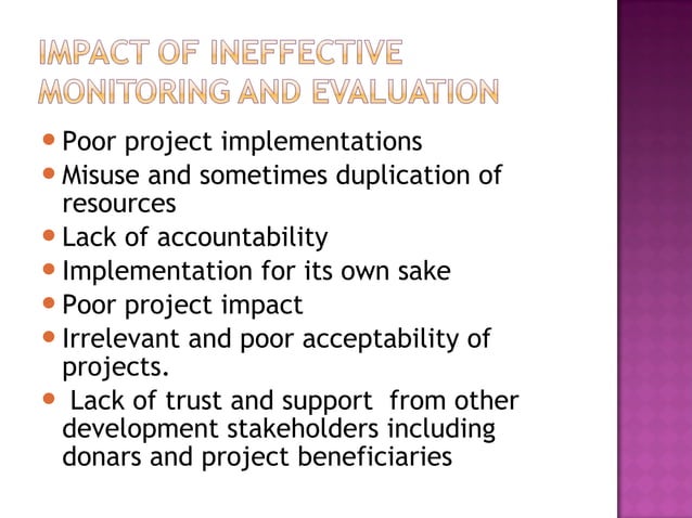 Monotoring and evaluation principles and theories | PPT