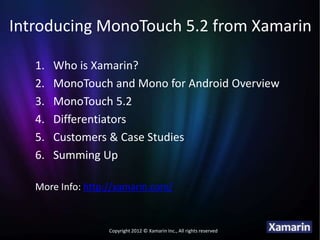 MonoTouch 5.2 Introduction | PPT