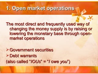 Monetary policy tools | PPT