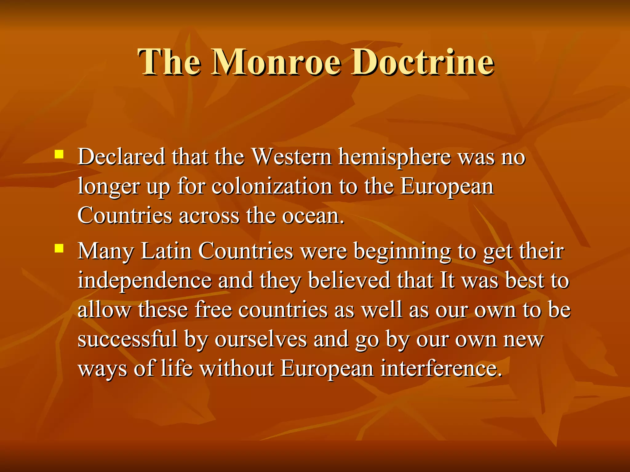 Monroe Doctrin | PPT