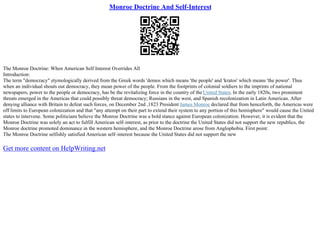 Monroe Doctrine | PPT