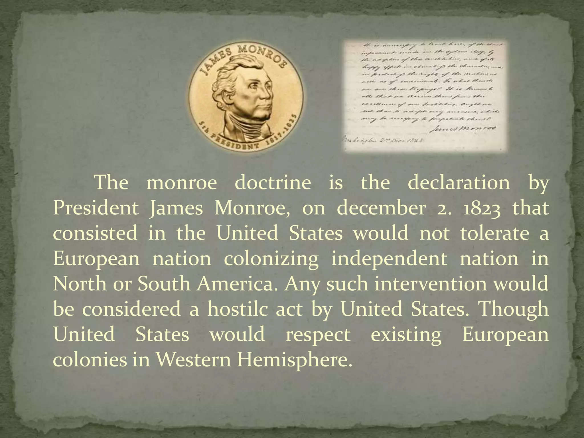 PPT - Monroe Doctrine - IIB1 | PPTX