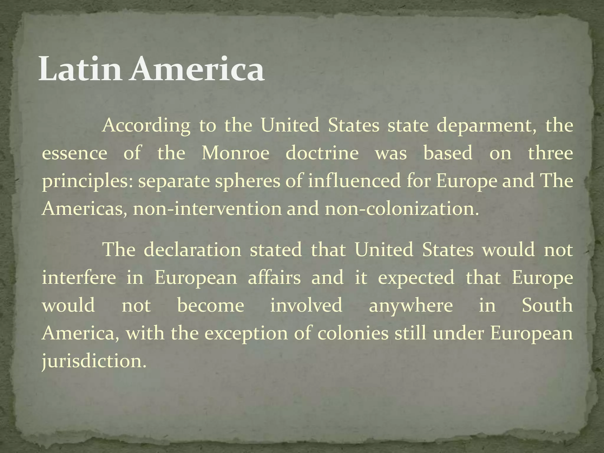 PPT - Monroe Doctrine - IIB1 | PPTX