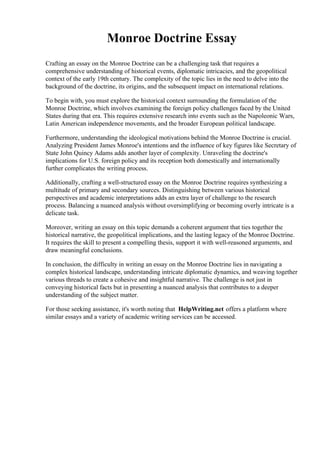 Monroe Doctrine Essay.pdf | Politics