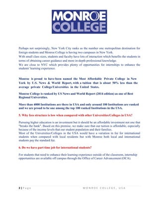 Monroe college faq | PDF
