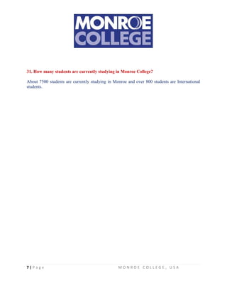 Monroe college faq | PDF