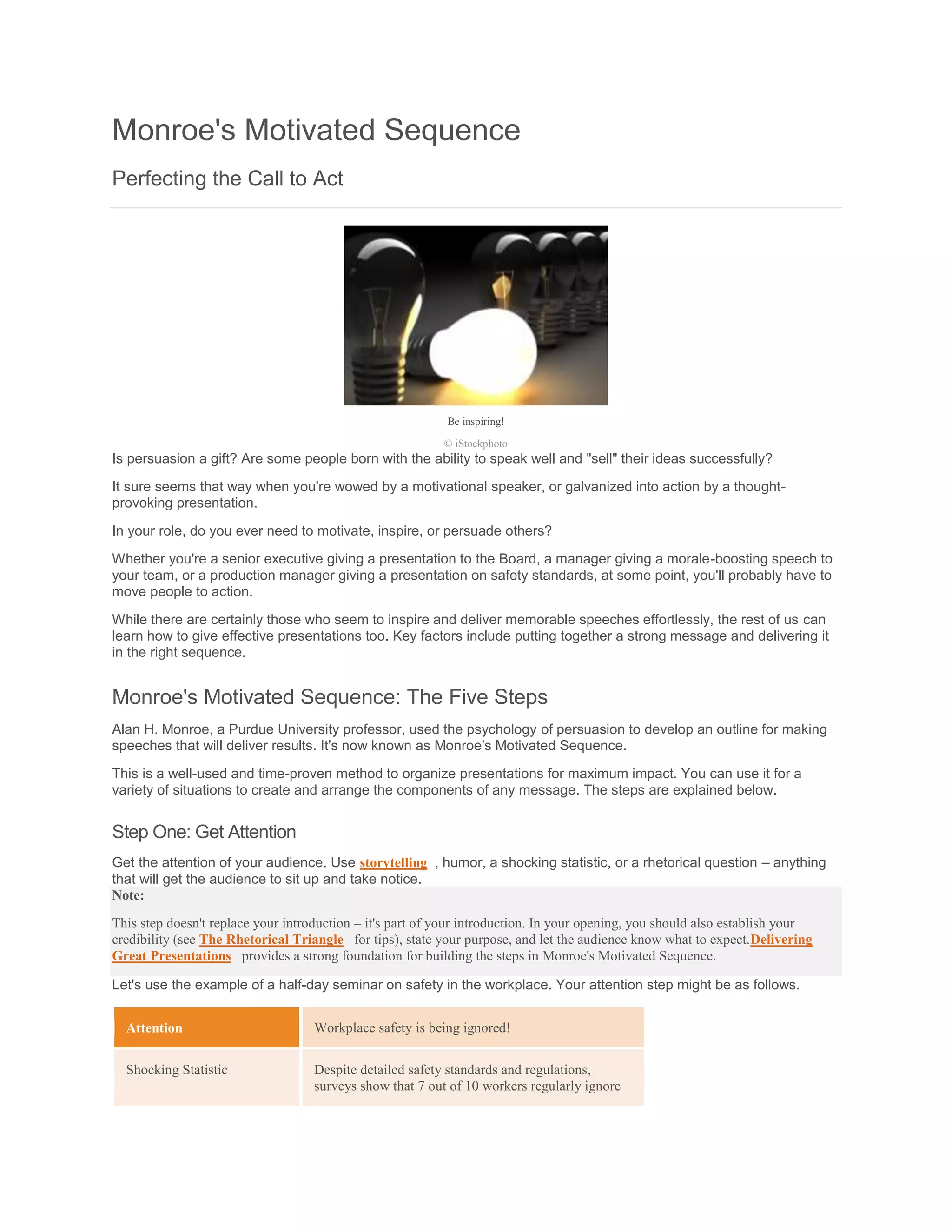 Monroes motivated sequence | DOCX