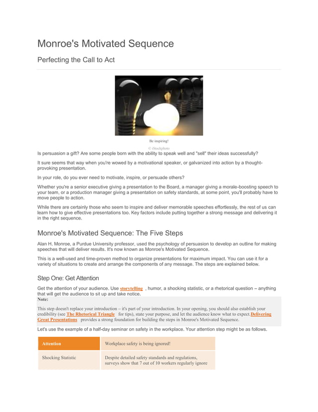 Monroes motivated sequence | DOCX