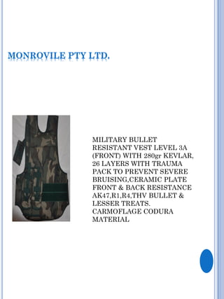 Monrovile Bullet Proof and Uniform Business Profile | PDF