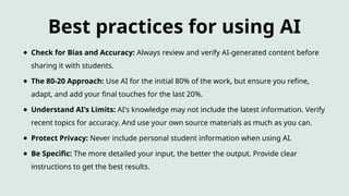 Monsha Professional Development Deck - AI for Teachers | PPTX