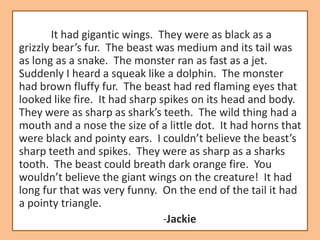 Descriptive Writing Examples Ks2