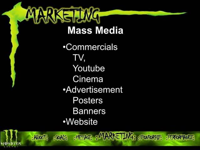 Marketing Communications Monster Energy Ad Group 7 | PPT