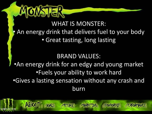Marketing Communications Monster Energy Ad Group 7 | PPT