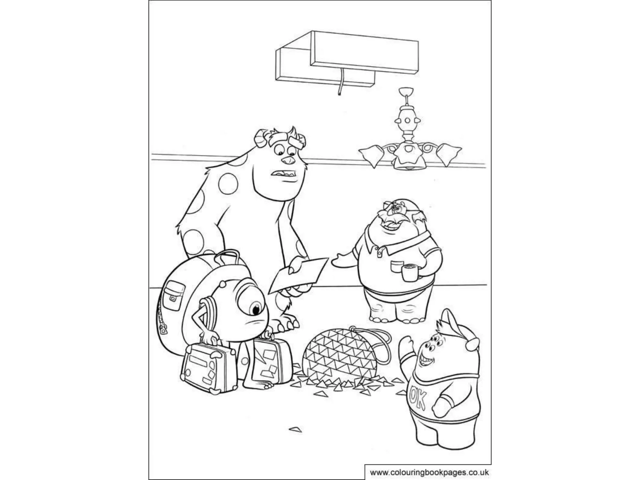 Monsters university Colouring Pages and Kids Colouring Activities | PPSX