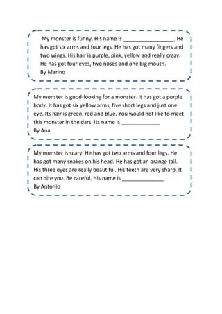 Monsters guessing game | PDF | Reptiles | Pets