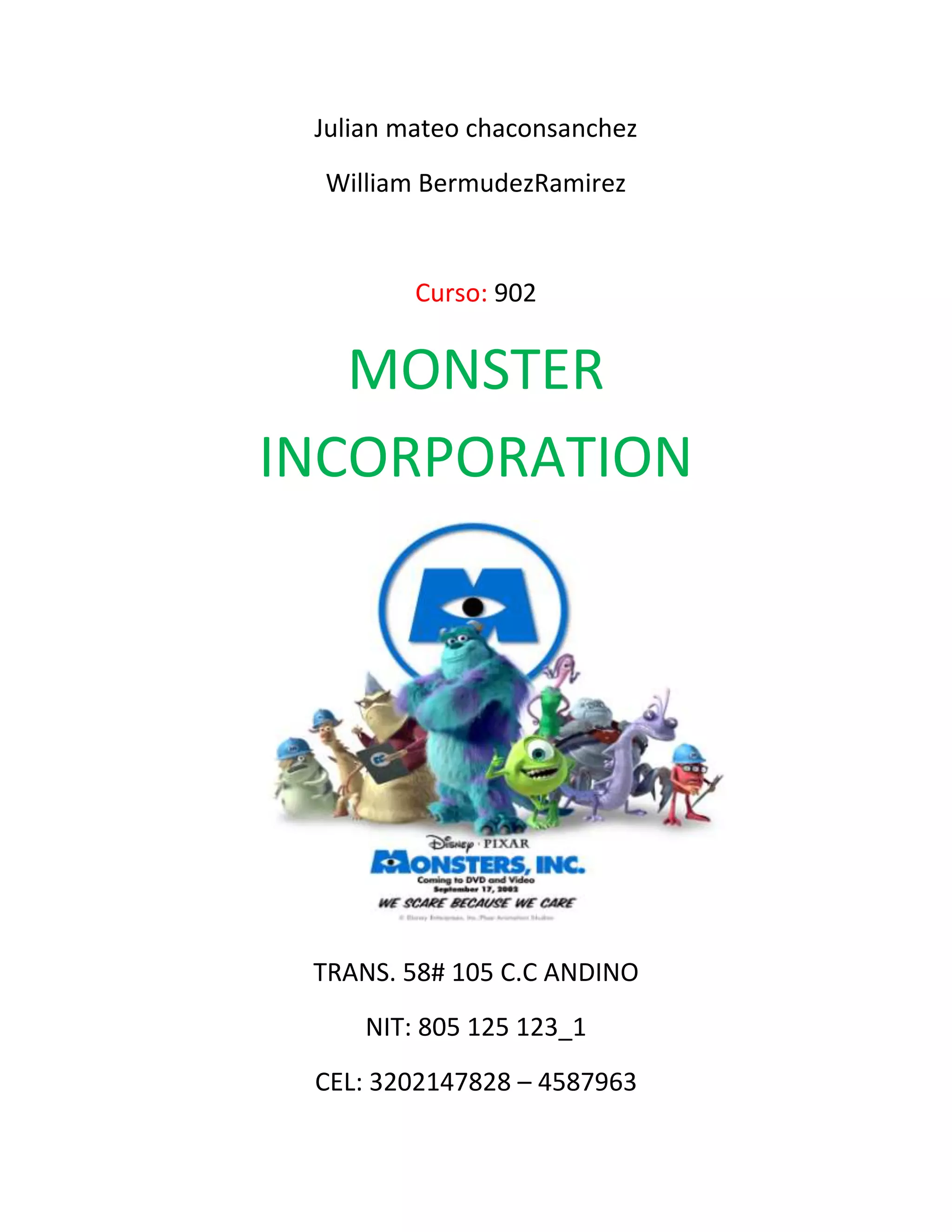 Monsters inc. | DOCX