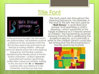 "Monsters, Inc." Opening Title Sequence Deconstruction | PPTX