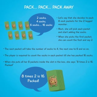 Multiplication table Board Game - Monster Sock Factory. 8 times more ...