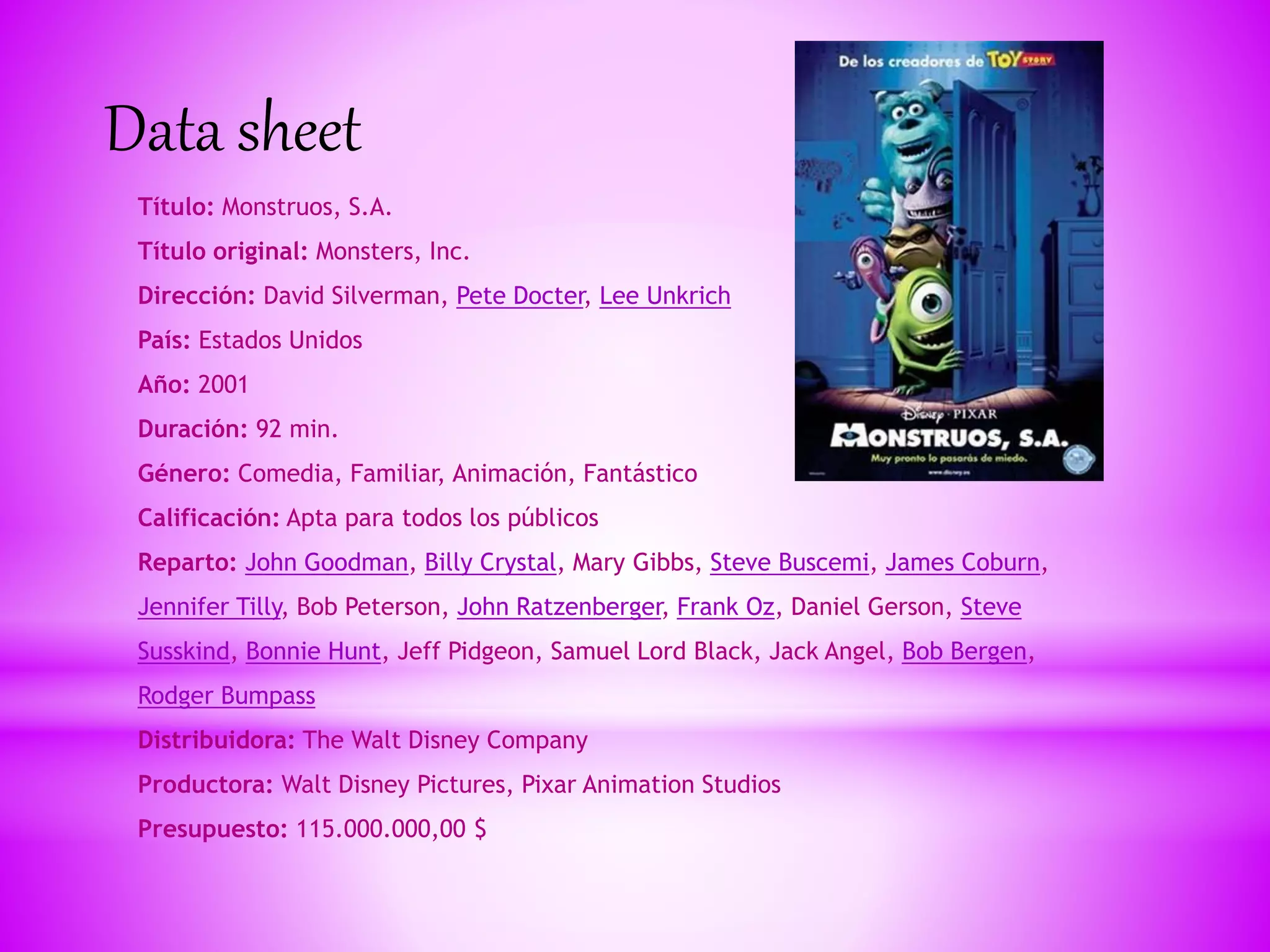 Monsters INC | PPTX