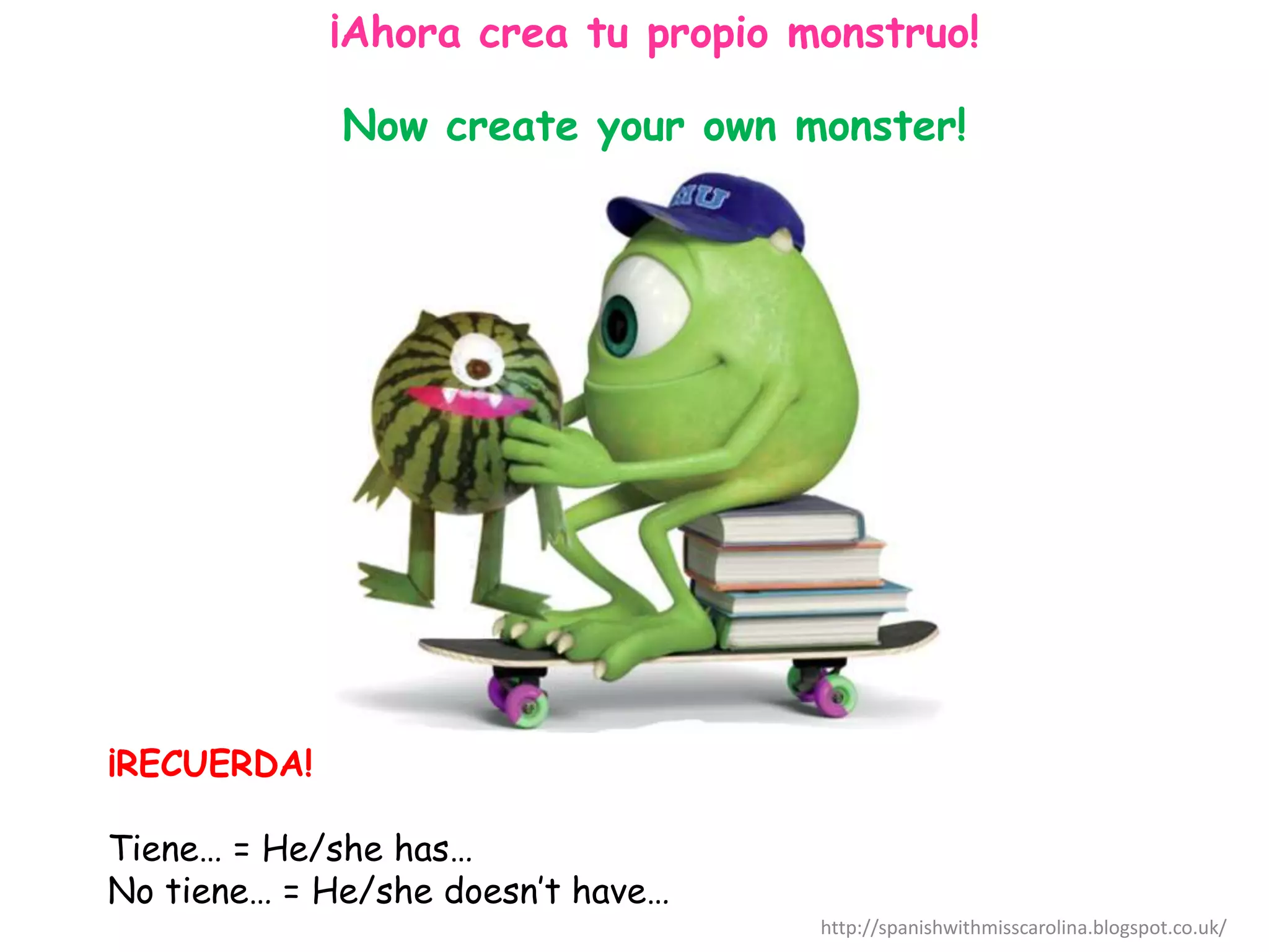 Monsters sa.partes del cuerpo | PPTX