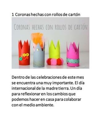 Monstruos con rollos de cartón | DOCX