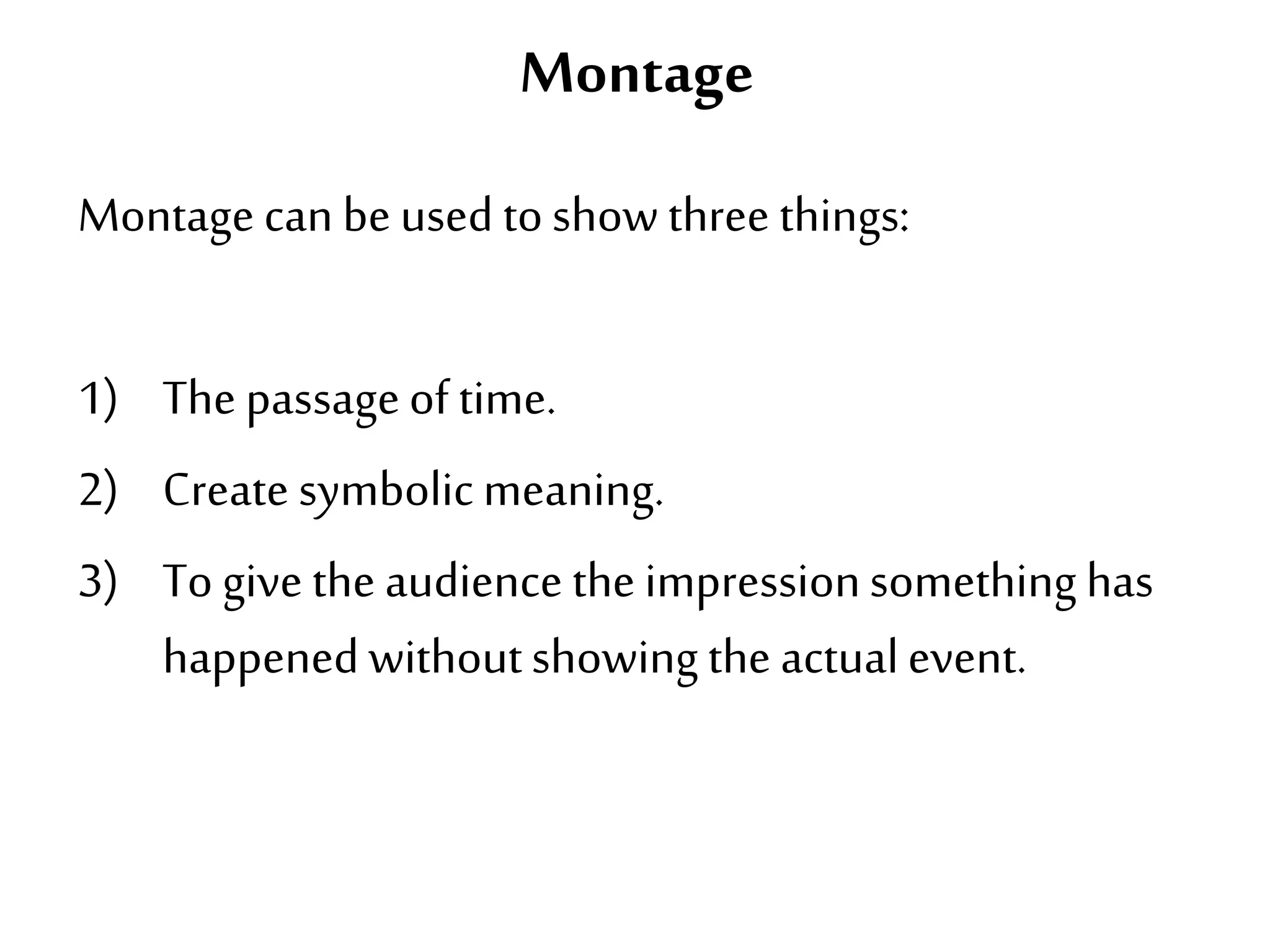 GCSE Film - Montage editing | PPTX
