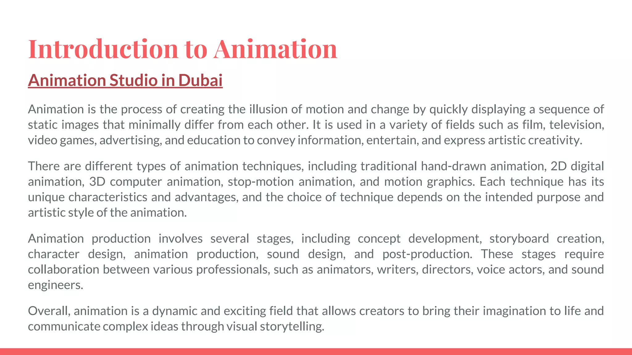 Animation Studio in Dubai | PPTX
