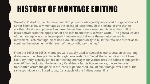 Montage editing | PPTX | Photo Editing Software | Computer Software and ...