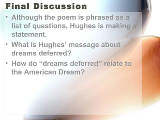 Montage on a dream deferred | PPT