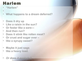 Montage on a dream deferred | PPT