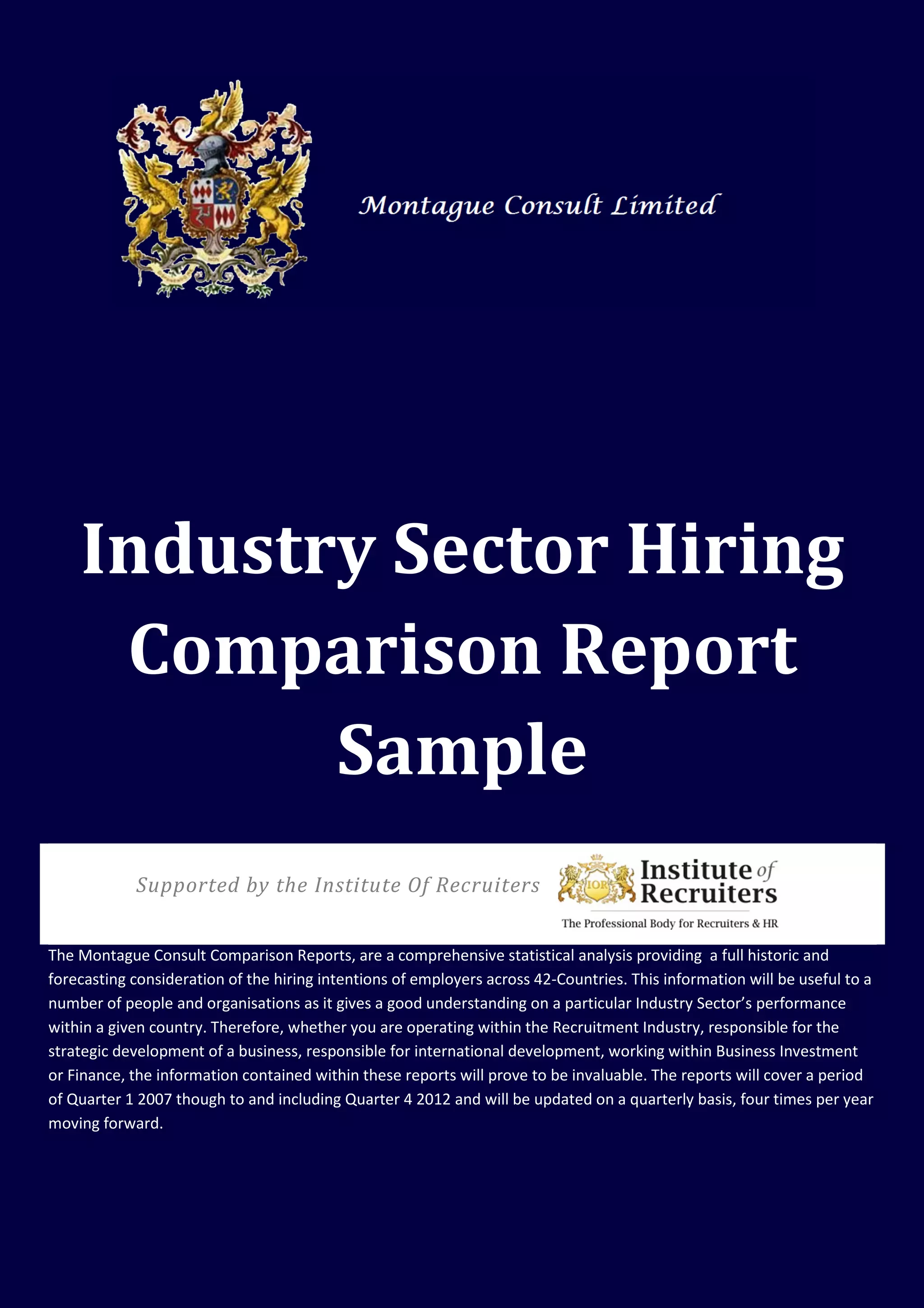 Montague Consult Industry Sector Hiring Comparison Report Sample | PDF