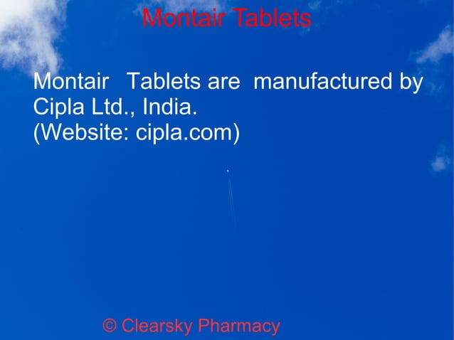 Montair (Montelukast Sodium Tablets) | PPT