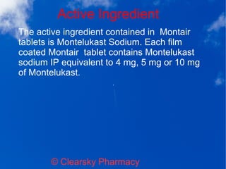 Montair (Montelukast Sodium Tablets) | ODP