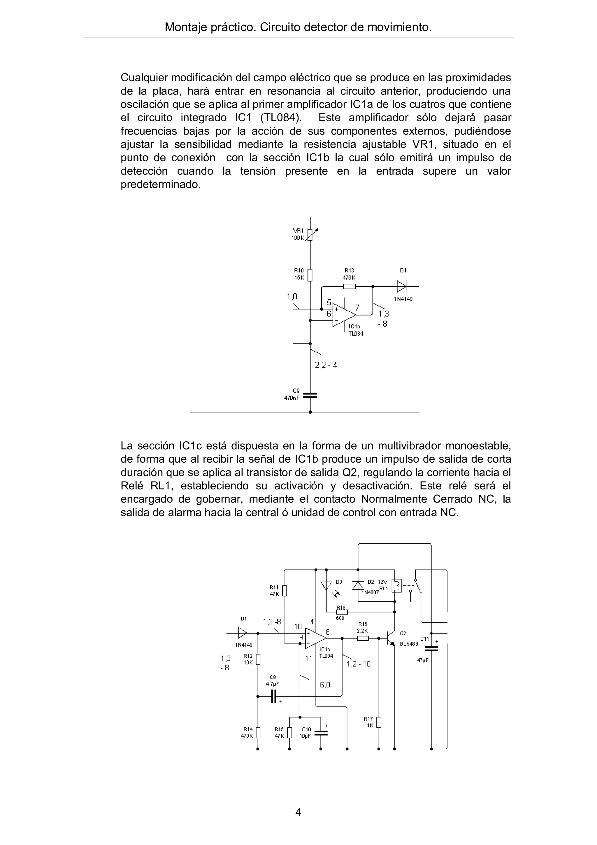 Montaje practico de un circuito detector de movimientos | PDF | Physics ...