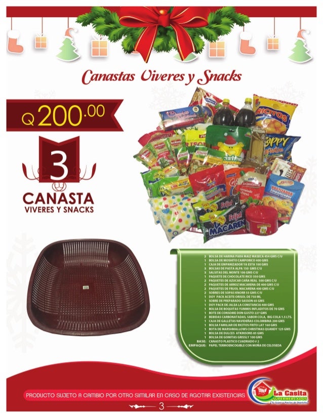 CANASTAS VIVERES Y SNACKS 2015 - LA CASITA CANASTAS VIVERES Y SNACKS 2015 - LA CASITA