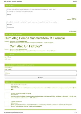 Montaj fosa septica instructiuni | PDF