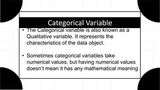 STATS DIFFERENT TYPES OF VARIABLE....... | PPT