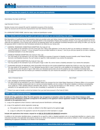 Montgomery Co TX Homestead Exemption Form | PDF
