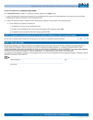 Montgomery Co TX Homestead Exemption Form | PDF | Home Financing ...