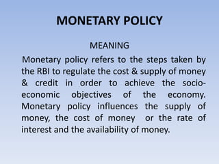 Monteary policy | PPT