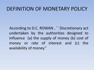 Monteary policy | PPT
