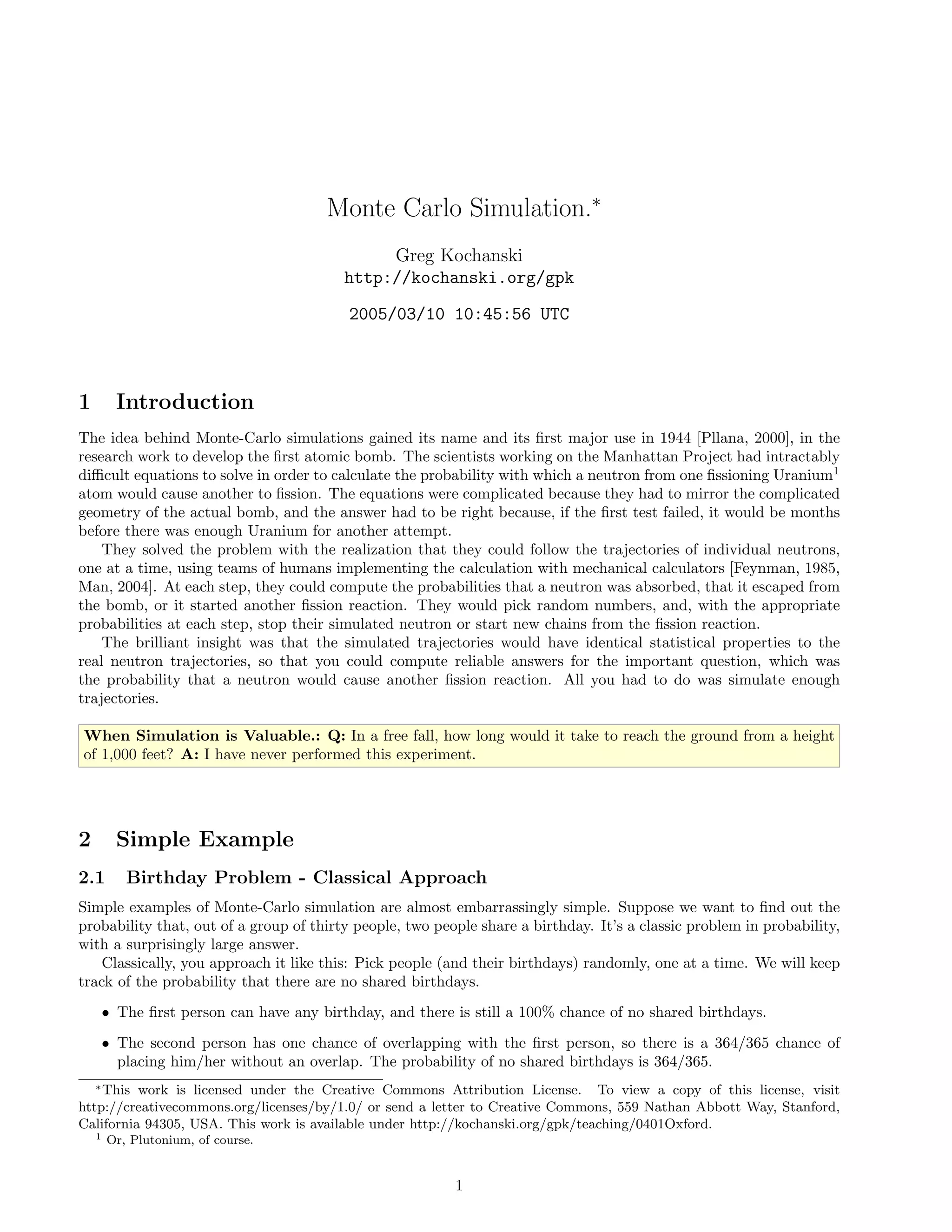 Monte Carlo | PDF