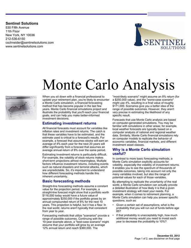 Monte Carlo Analysis | PDF